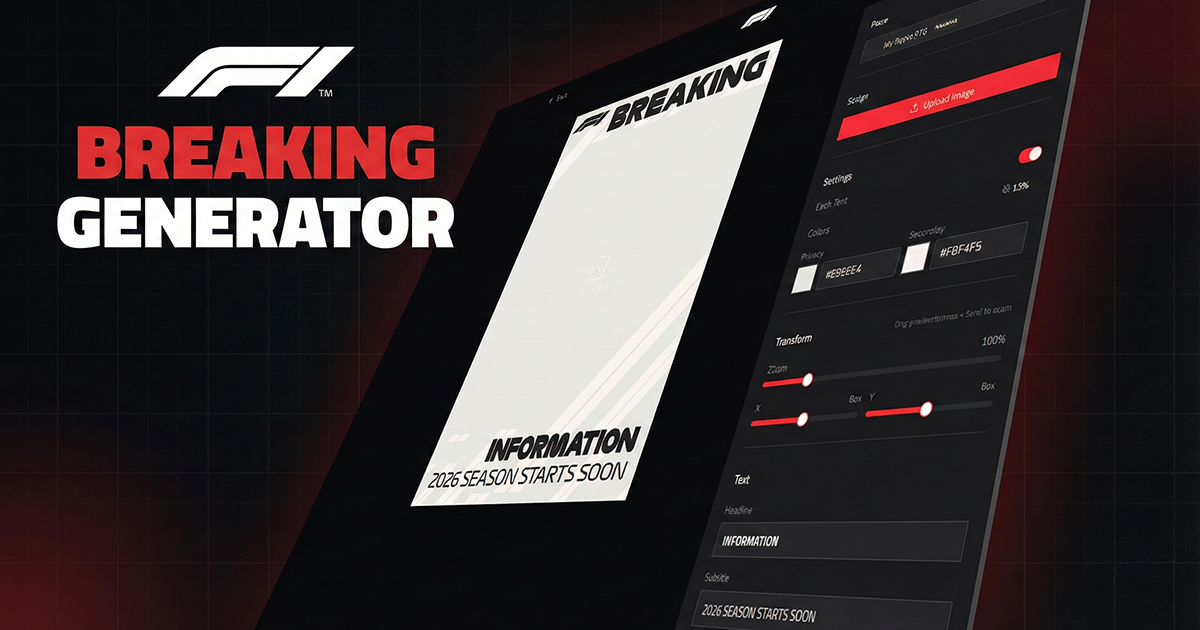 Starting Grid Generator | F1 Graphics Generator